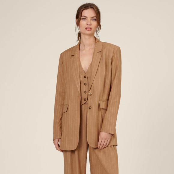 NICHOLAS | Jackets & Coats | New Nicholas Charlee Caramel Pinstripe ...